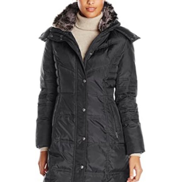 Jackets & Coats | Chevron Coat London Fog Faux Fur Trimmed Hood | Poshmark